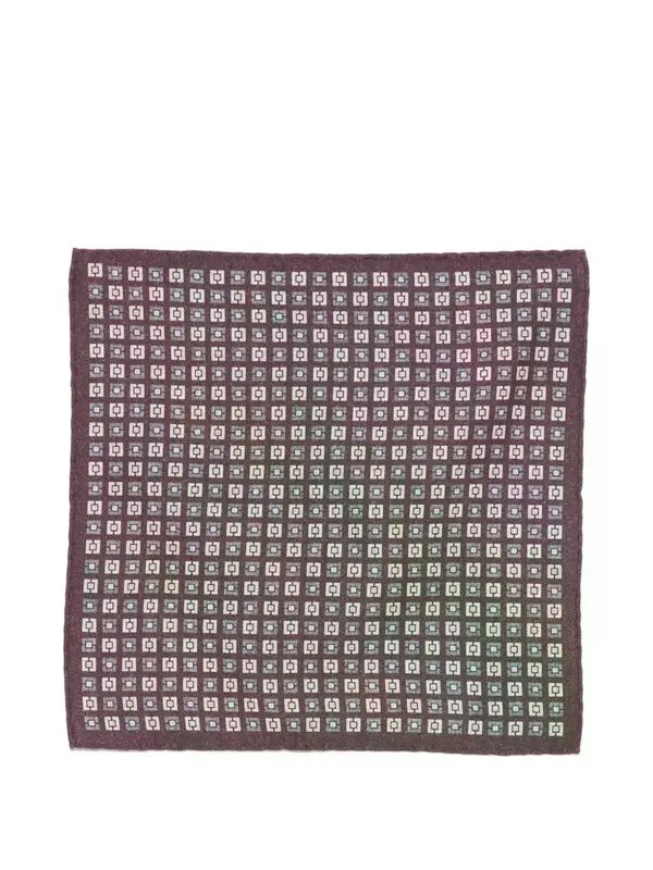 Eleventy Geometric-pattern Pocket Square - Red
