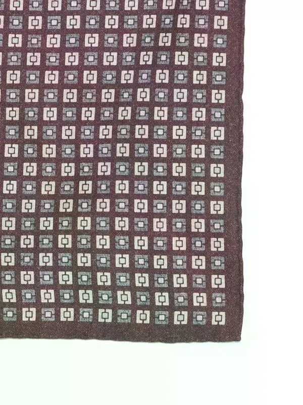 Eleventy Geometric-pattern Pocket Square - Red