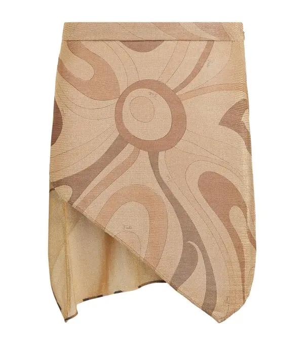 Emilio Pucci Lurex Marmo Print Mini Skirt