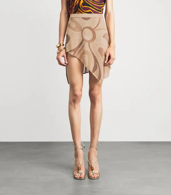 Emilio Pucci Lurex Marmo Print Mini Skirt