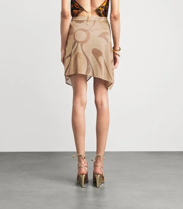 Emilio Pucci Lurex Marmo Print Mini Skirt