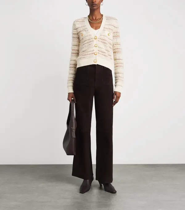 L'Agence Stripe Ariadne Cardigan - Ivory