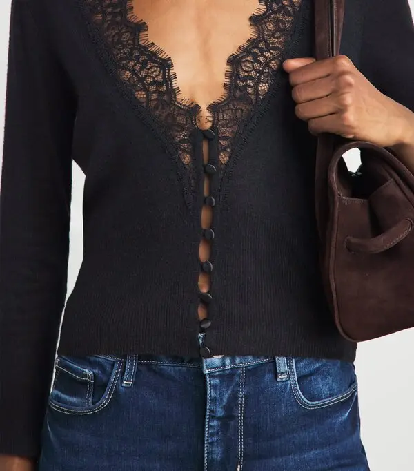 L'Agence Lace-trim Eluna Cardigan