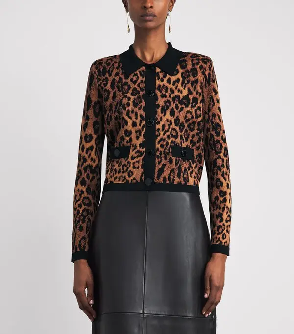 L'Agence Leopard Print Osiris Cardigan