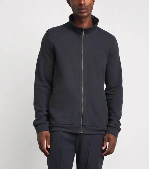 Hanro Stretch-cotton Zip-up Sweatshirt - Grey