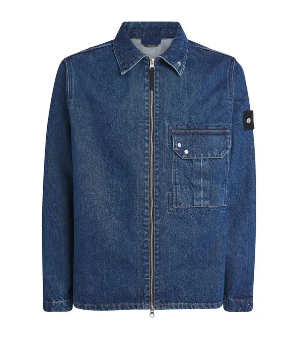 Stone Island Denim Zip-up Overshirt