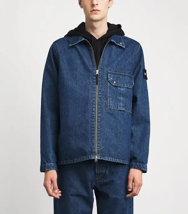 Stone Island Denim Zip-up Overshirt