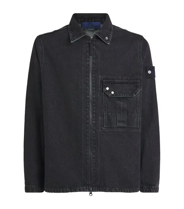 Stone Island Denim Zip-up Overshirt