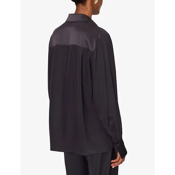 JOSEPH Childs Panelled Relaxed-fit Silk Blouse