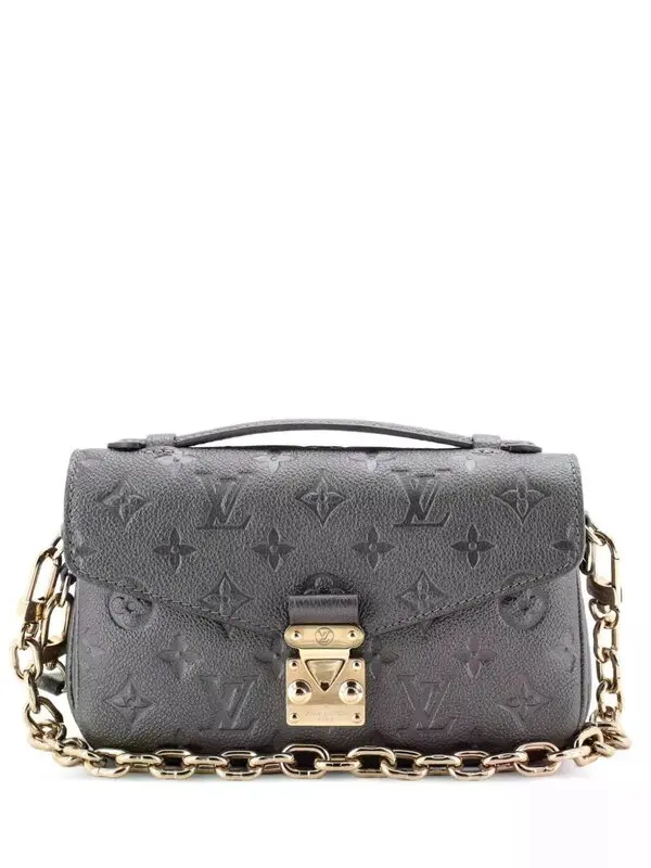 LOUIS VUITTON Pochette Metis Monogram Empreinte Leather East West Crossbody Bag - Grey