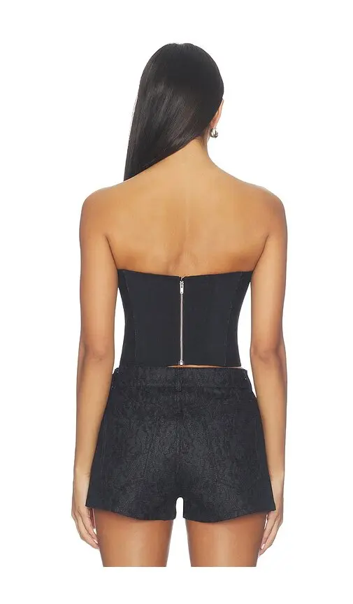 FLEUR DU MAL Lace Denim Bustier In . Also