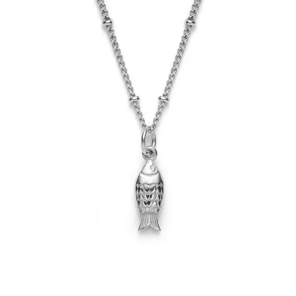 WITH LOVE DARLING Fish Necklace - Silver