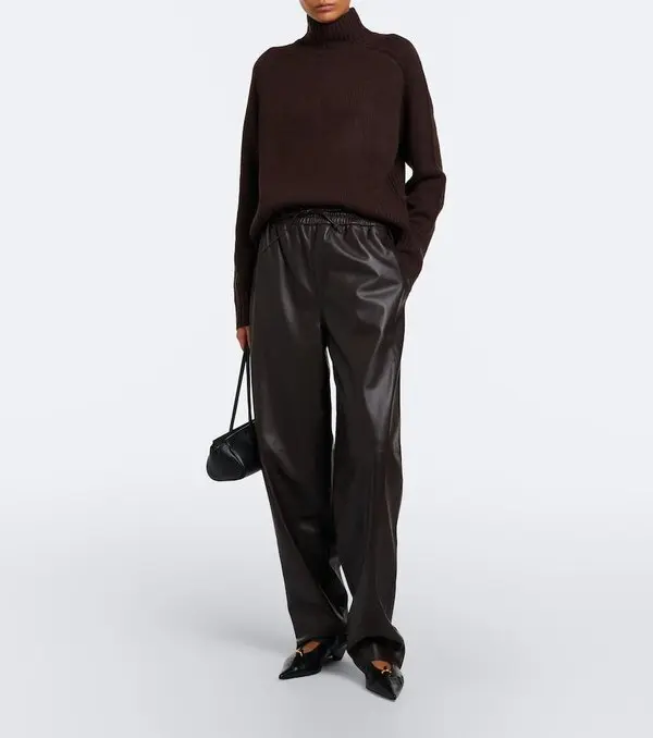 JOSEPH Nat Leather Barrel-leg Pants