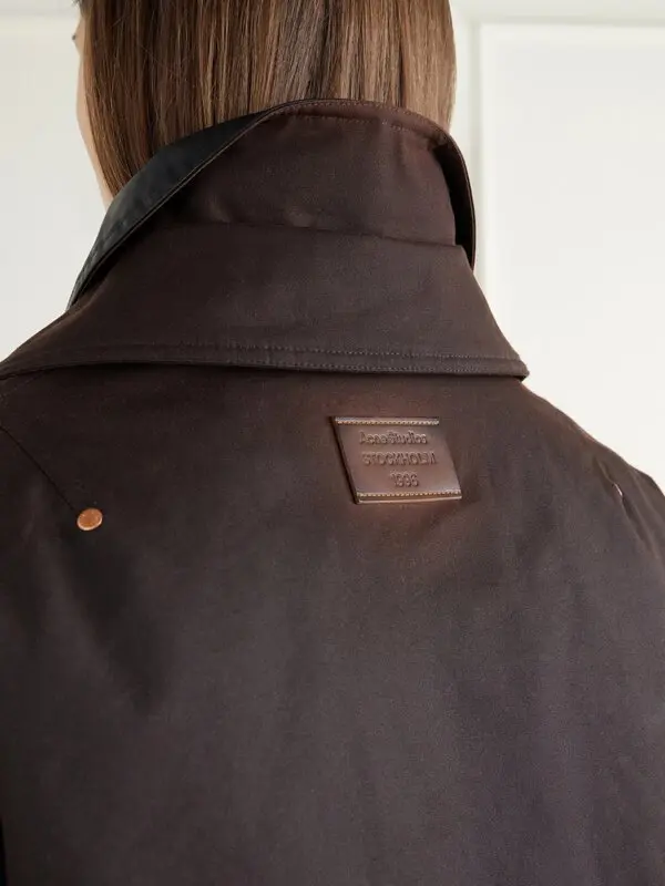Acne Studios Leather-trimmed Waxed Cotton-canvas Down Jacket