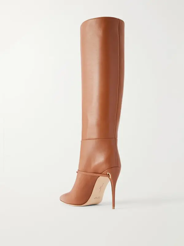 Jennifer Chamandi Cece 105 Buckle-detailed Leather Knee Boots