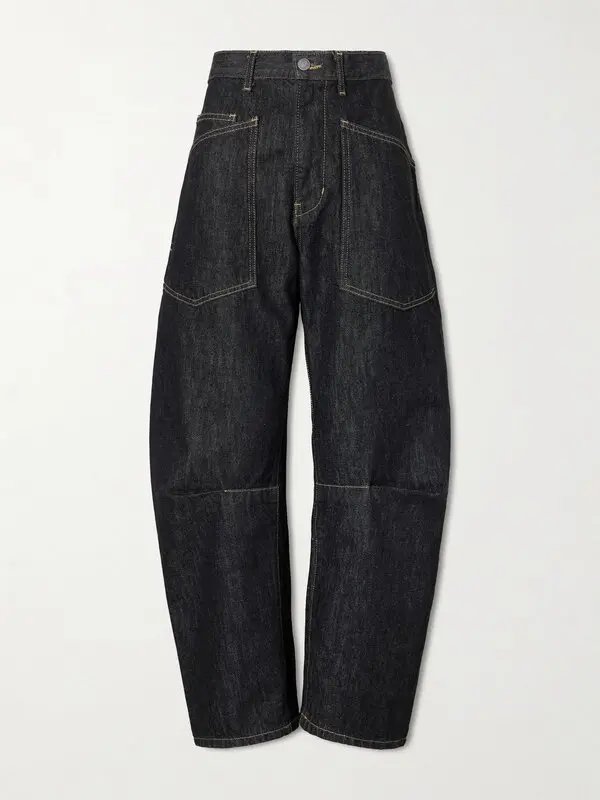 NILI LOTAN Shon Mid Rise Barrel-leg Jeans - Blue