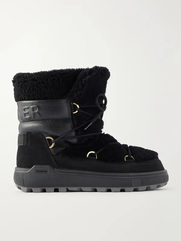 Bogner Chamonix S 10 C Leather And Suede-trimmed Shearling Snow Boots