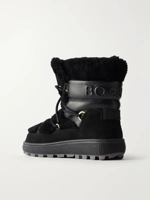 Bogner Chamonix S 10 C Leather And Suede-trimmed Shearling Snow Boots