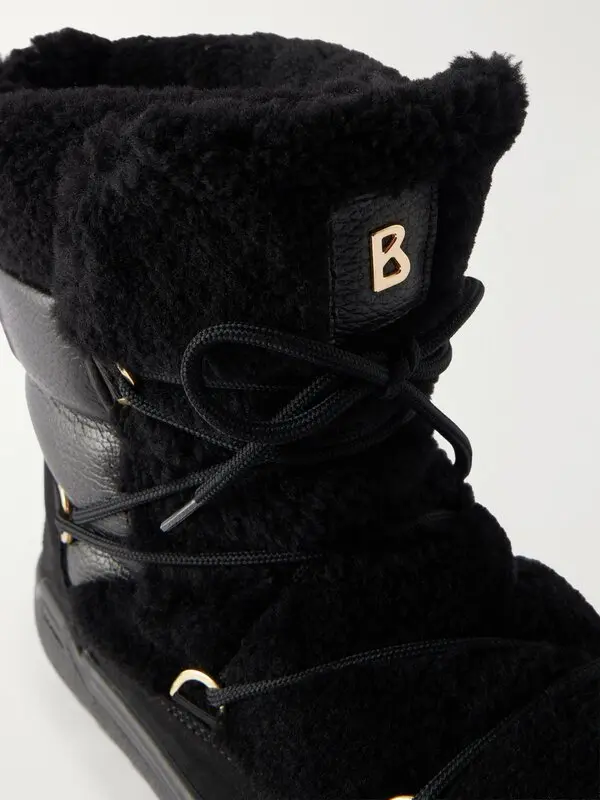 Bogner Chamonix S 10 C Leather And Suede-trimmed Shearling Snow Boots