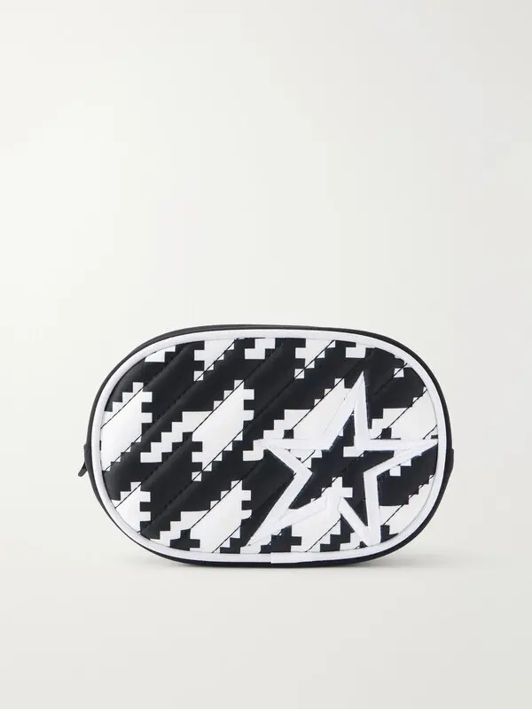 Perfect Moment Star Houndstooth Shell Belt Bag - Black