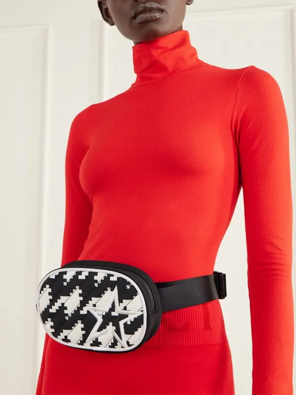 Perfect Moment Star Houndstooth Shell Belt Bag