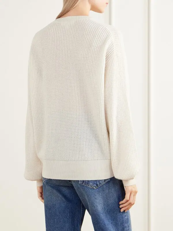 Eterne Brock Waffle-knit Cashmere Sweater