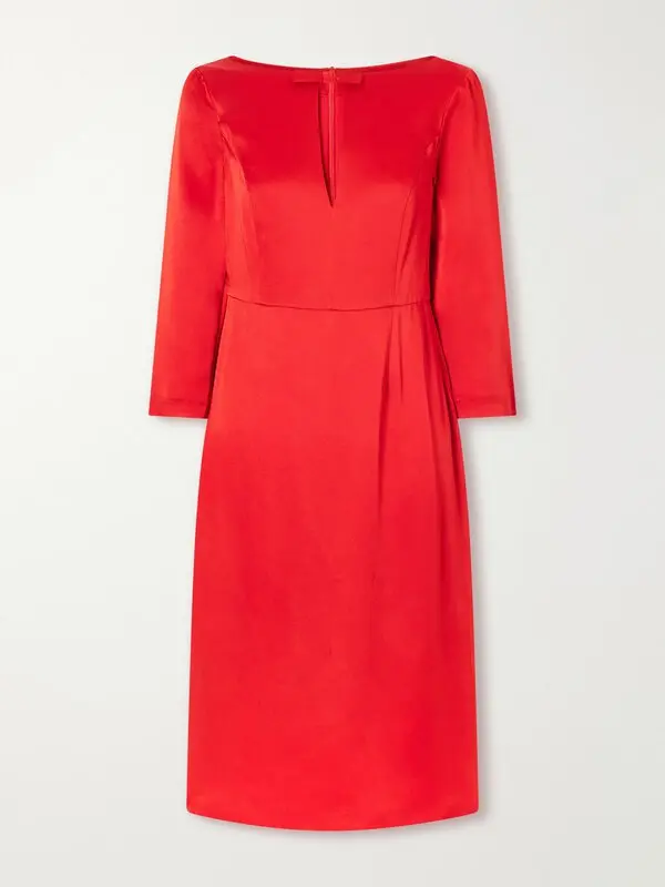 Bernadette Eleni Bow-detailed Satin Midi Dress