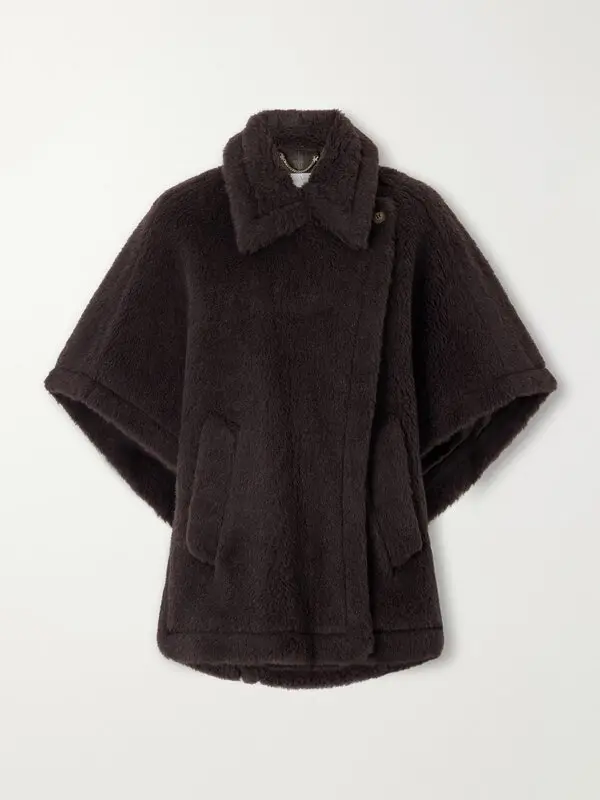 Max Mara Tebe Alpaca, Wool And Silk-blend Fleece Cape