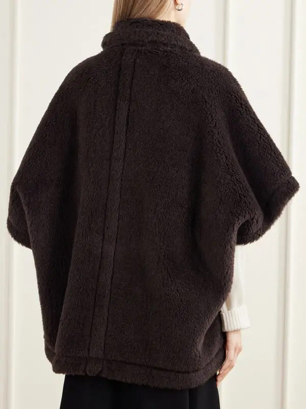 Max Mara Tebe Alpaca, Wool And Silk-blend Fleece Cape