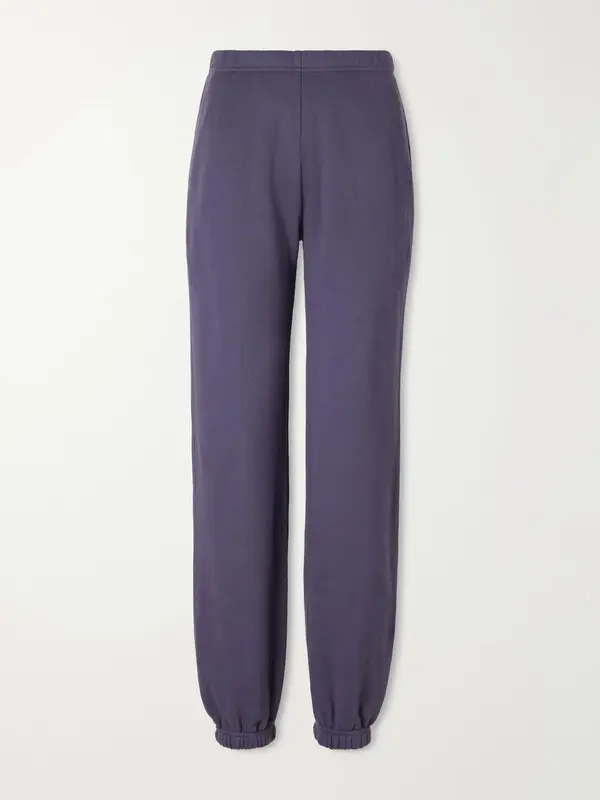 Eterne Logo-embroidered Cotton And Modal-blend Terry Tapered Track Pants