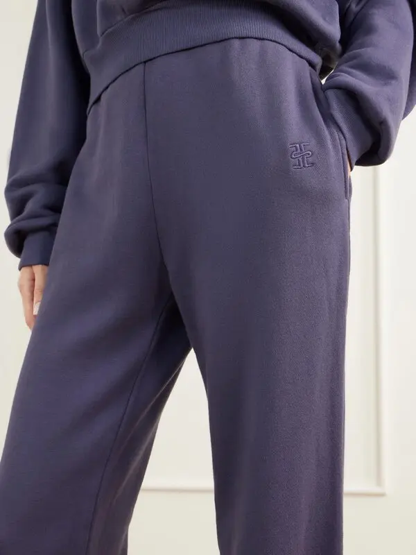 Eterne Logo-embroidered Cotton And Modal-blend Terry Tapered Track Pants