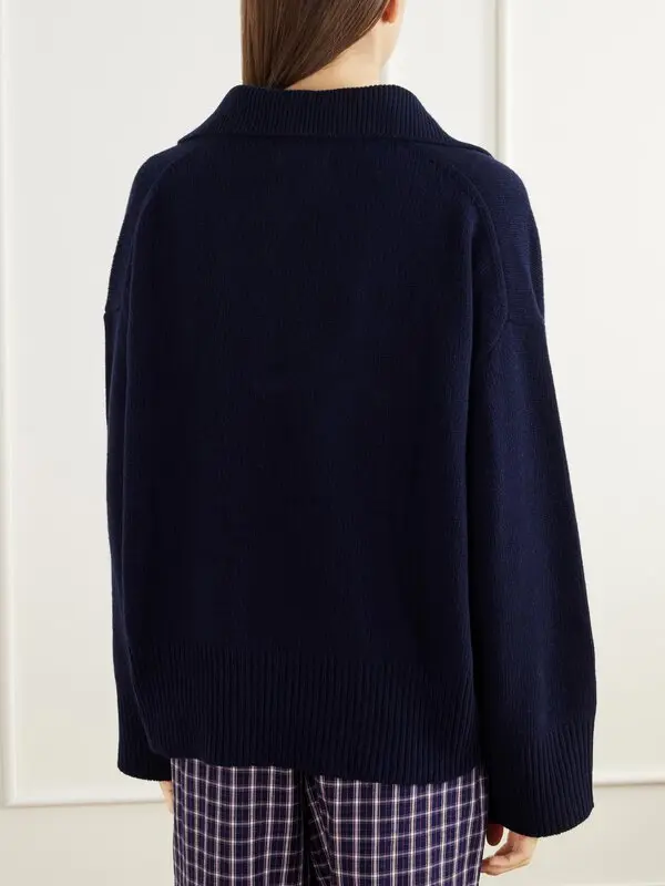 SKALL STUDIO Dean Oversized Rib-trimmed Merino Wool Polo Sweater
