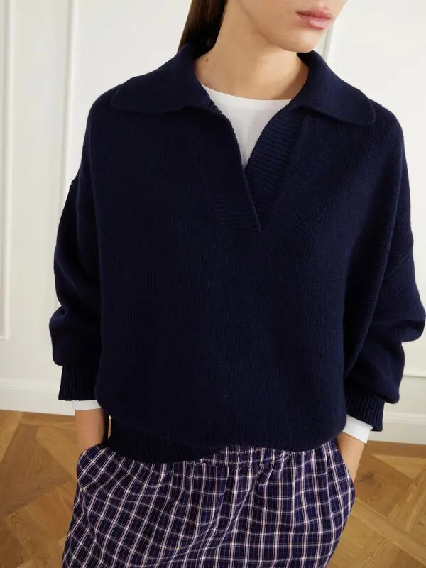 SKALL STUDIO Dean Oversized Rib-trimmed Merino Wool Polo Sweater