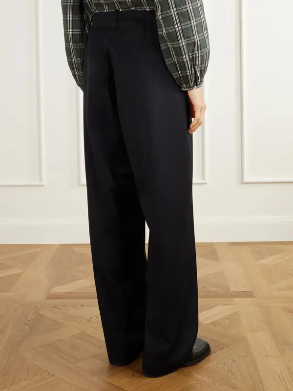 SKALL STUDIO Painter Pleated Wool-twill Wide-leg Pants