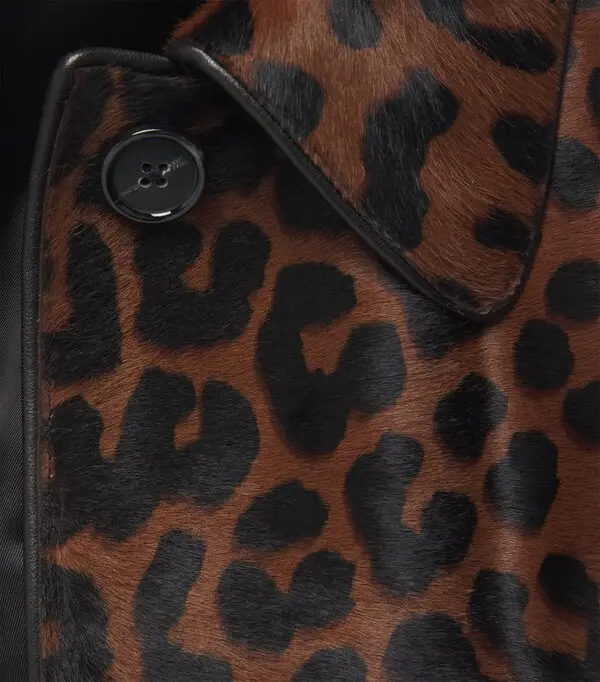 TOTEME Pony Hair Leopard Trench Coat