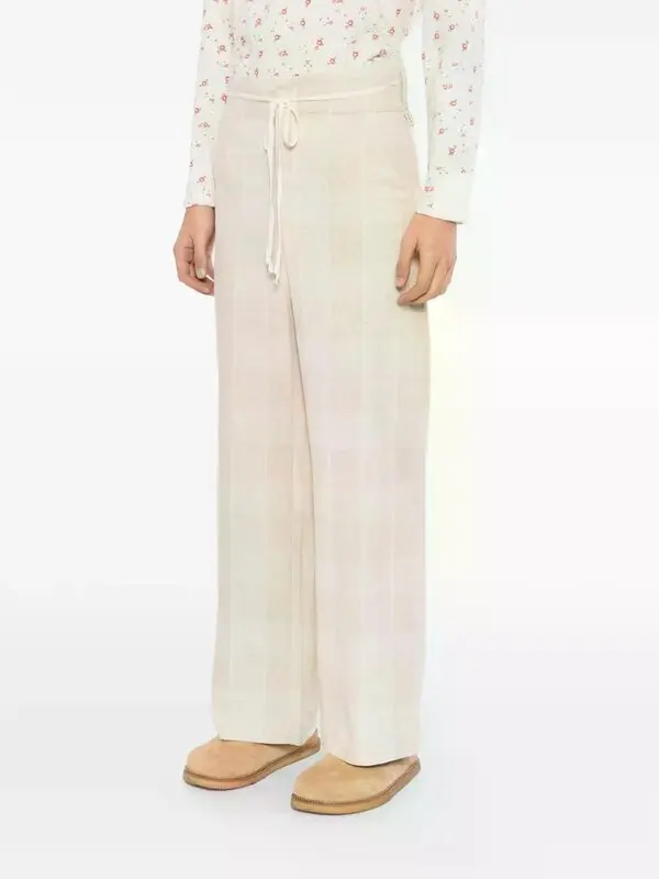 YOUNG N SANG Check-pattern Drawstring Trousers