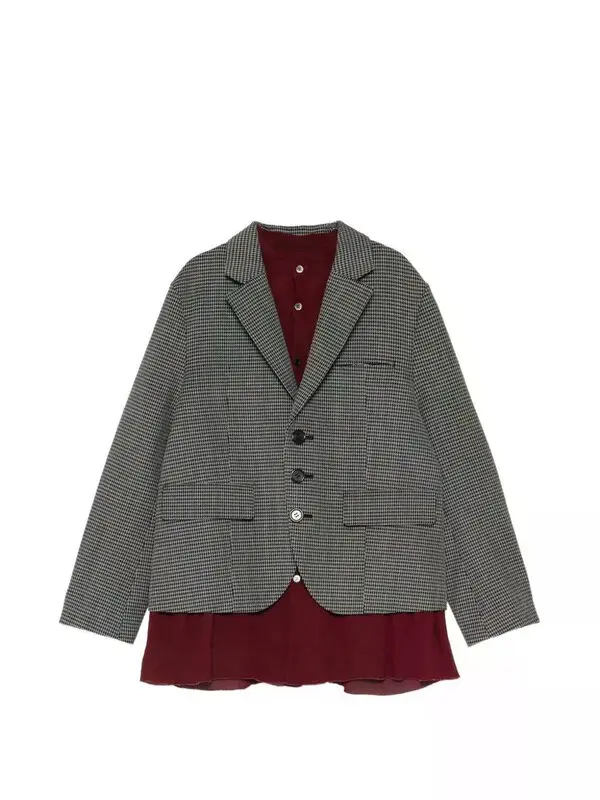 Undercover Houndstooth-pattern Layered Blazer