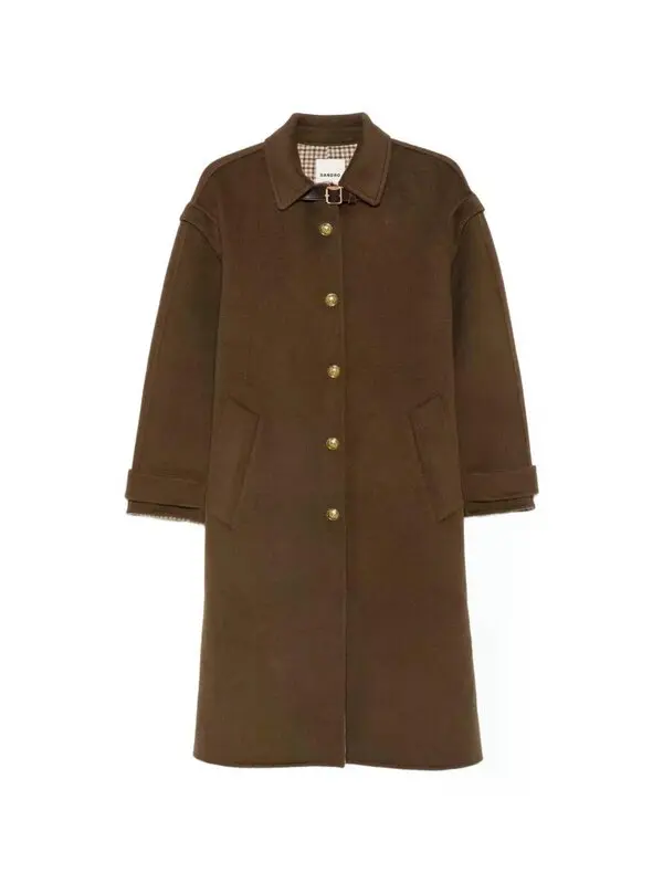 Sandro Button-up Wool Coat
