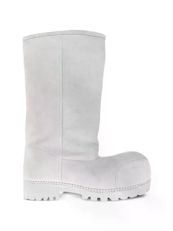 Balenciaga Alaska Fur High Boots In Ciel