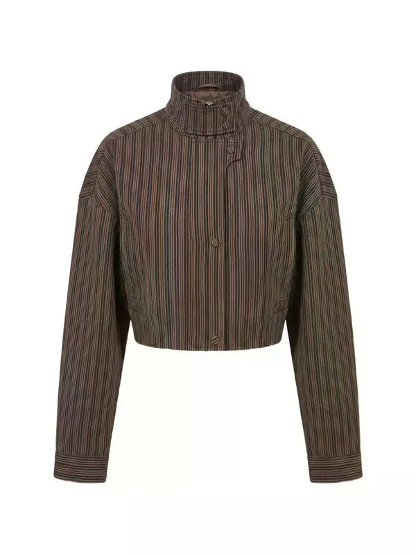 NICHOLAS Stripe-print Cropped Jacket