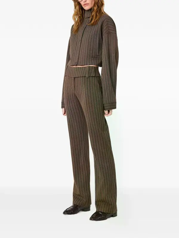 NICHOLAS Stripe-print Cropped Jacket