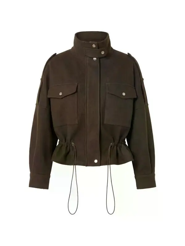 NICHOLAS Drawstring-waist Pocket-detail Jacket - Green