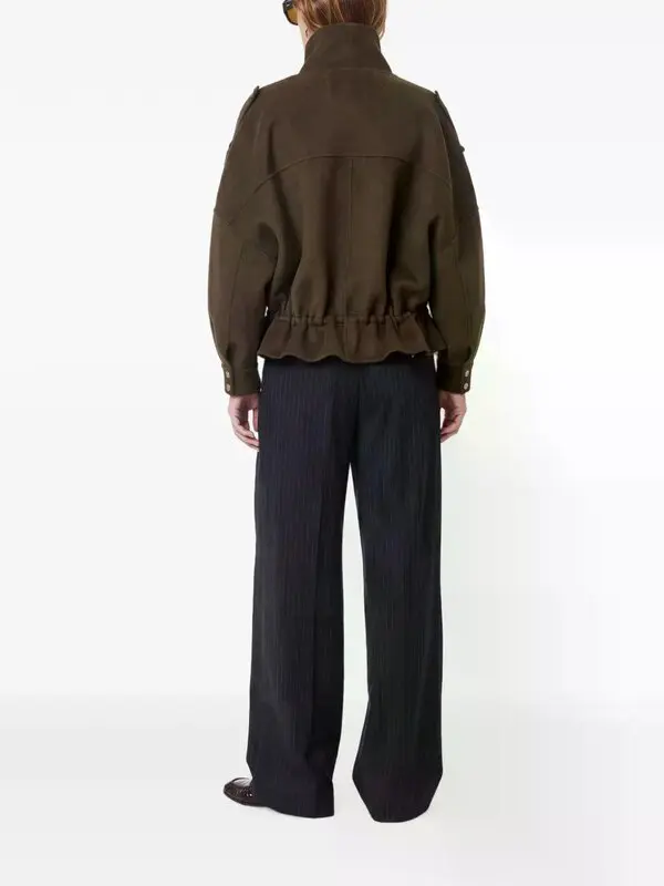 NICHOLAS Drawstring-waist Pocket-detail Jacket - Green