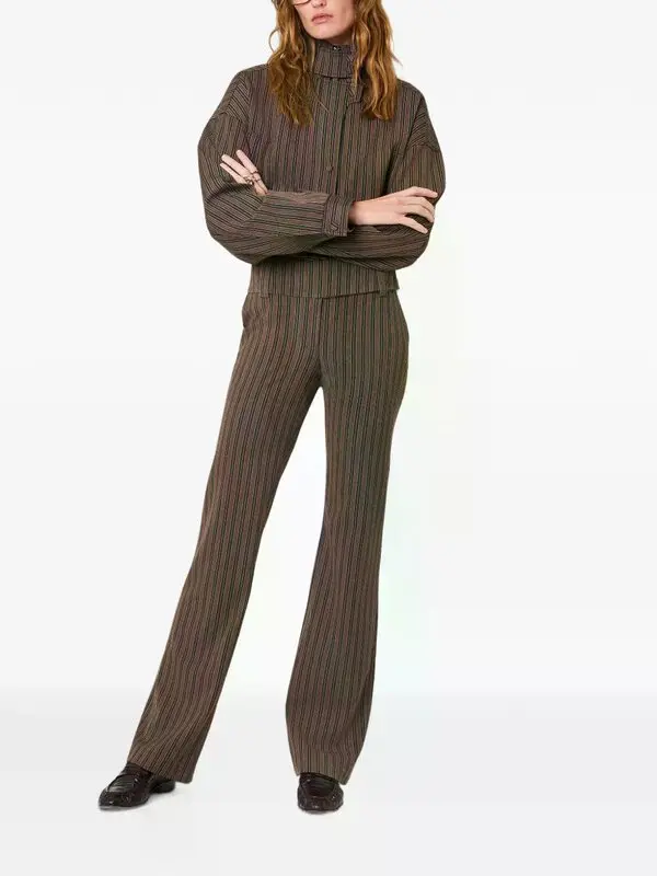 NICHOLAS Stripe-print Flared Trousers