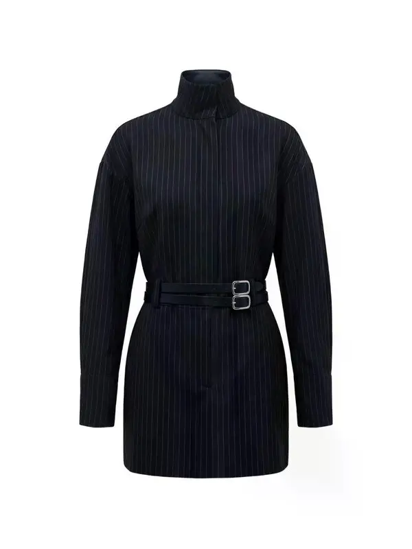 NICHOLAS Belted Pinstripe Mini Dress