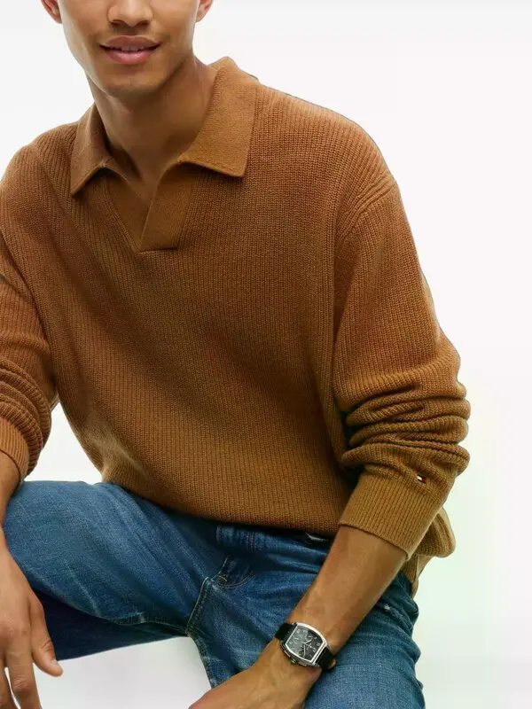 Tommy Hilfiger Ribbed-knit Polo-collar Sweater