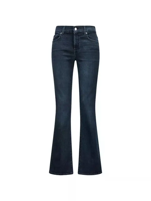 7 For All Mankind Faded Flared Jeans - Blue