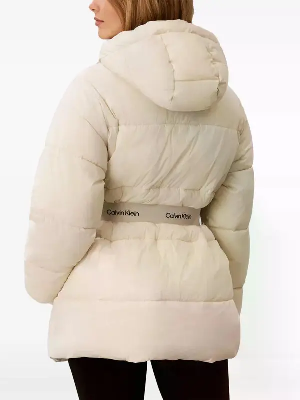 Calvin Klein Belted Hooded Puffer Jacket