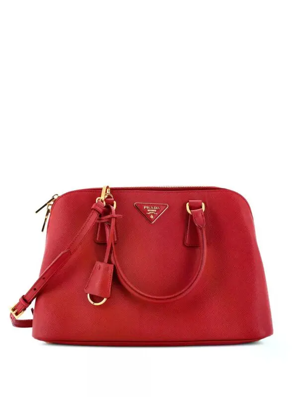 Prada Promenade Bag Saffiano Leather Medium Satchel - Red
