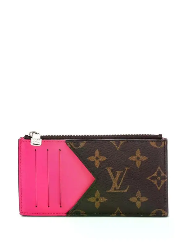 LOUIS VUITTON Coin Macassar Monogram Canvas Card Holder - Pink